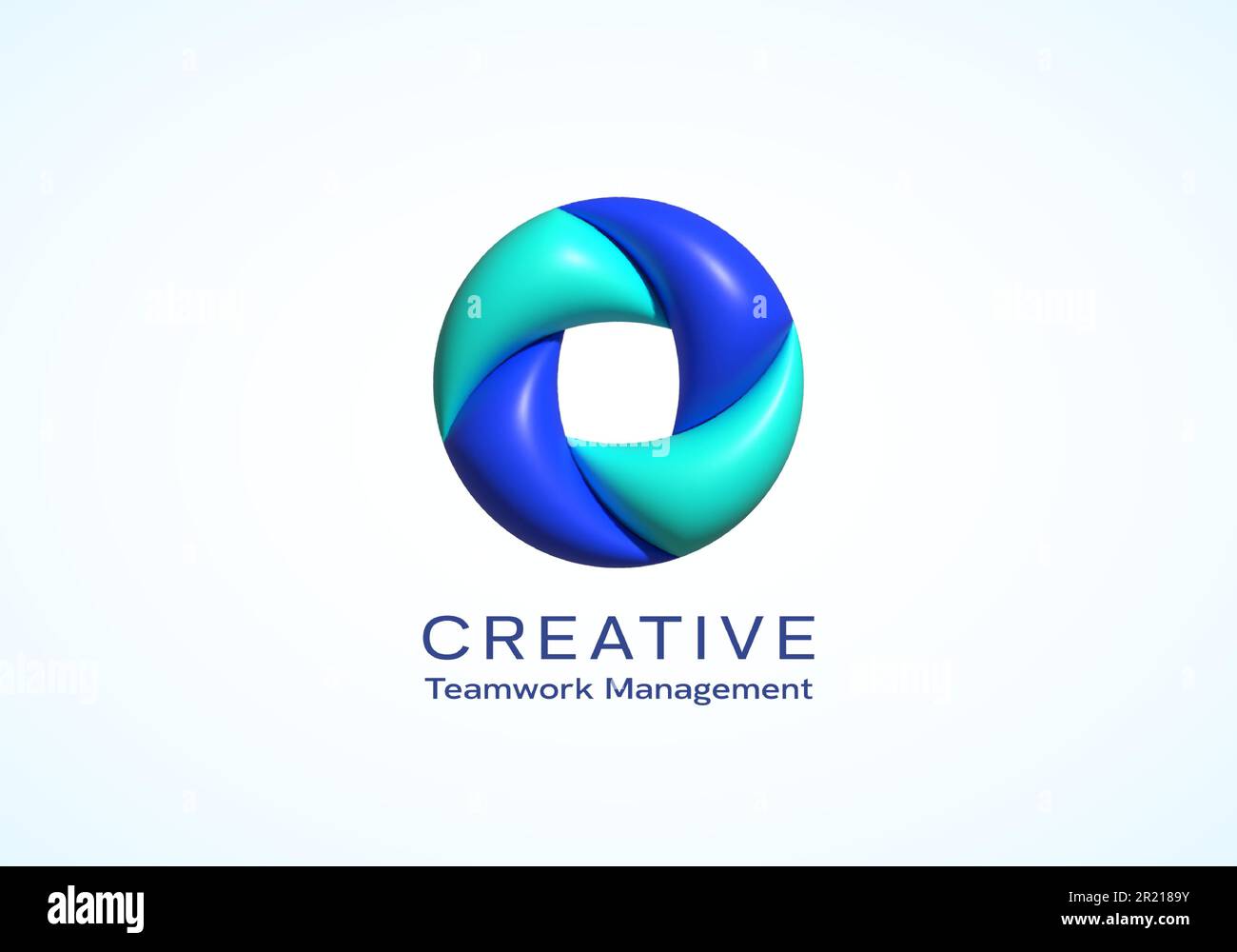 Inflated 3D Vector Loop Circle Abstract Vector Logo Template. Modern ...