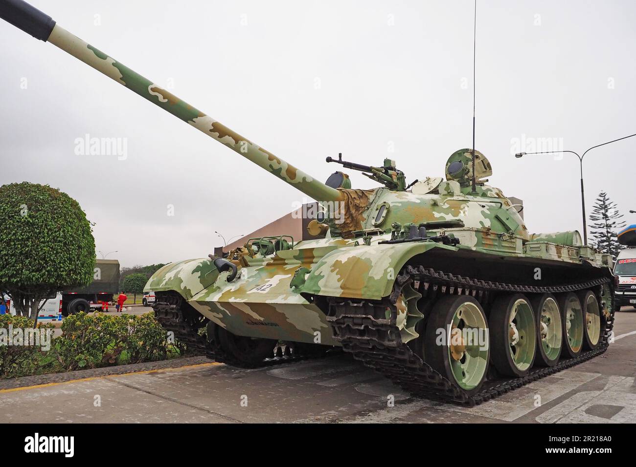 T-55 Russian tank of the Peruvian army displayed at the 9th edition of ...
