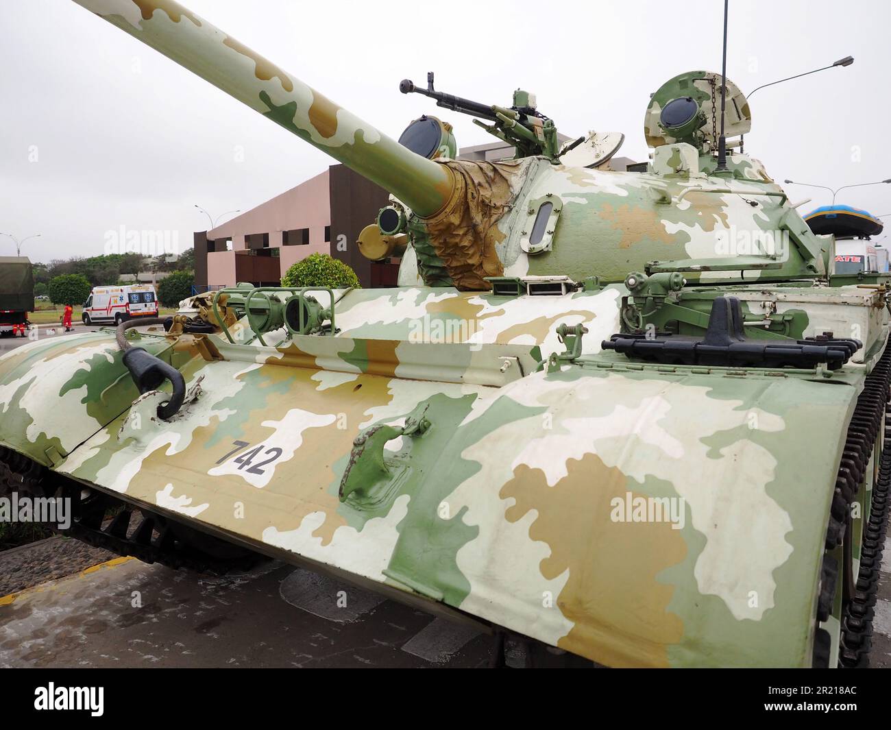 T-55 Russian tank of the Peruvian army displayed at the 9th edition of ...