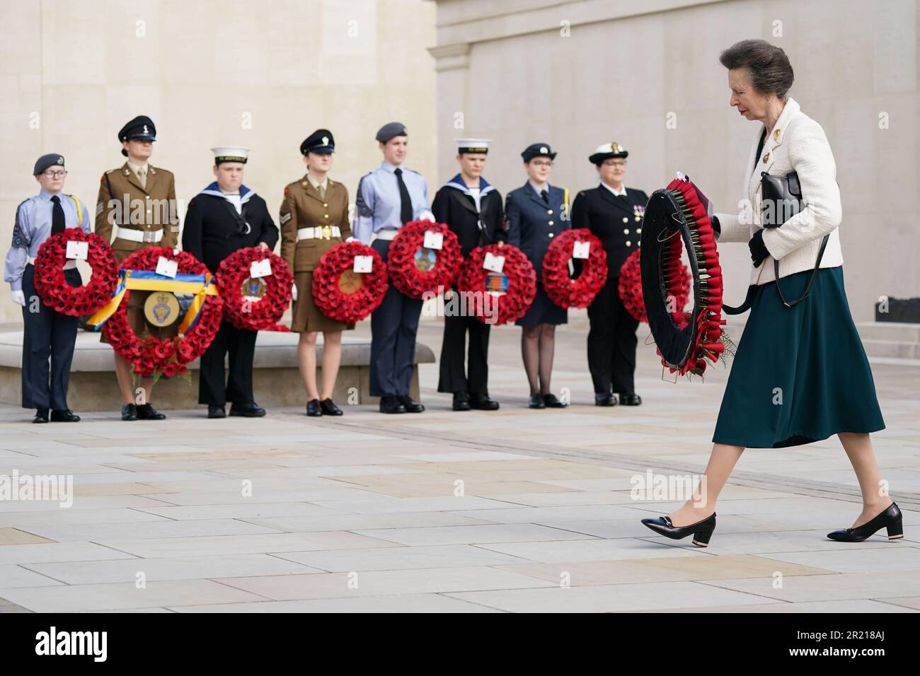 Princess Royal lays a wreath during Remembering National Service - 60 ...