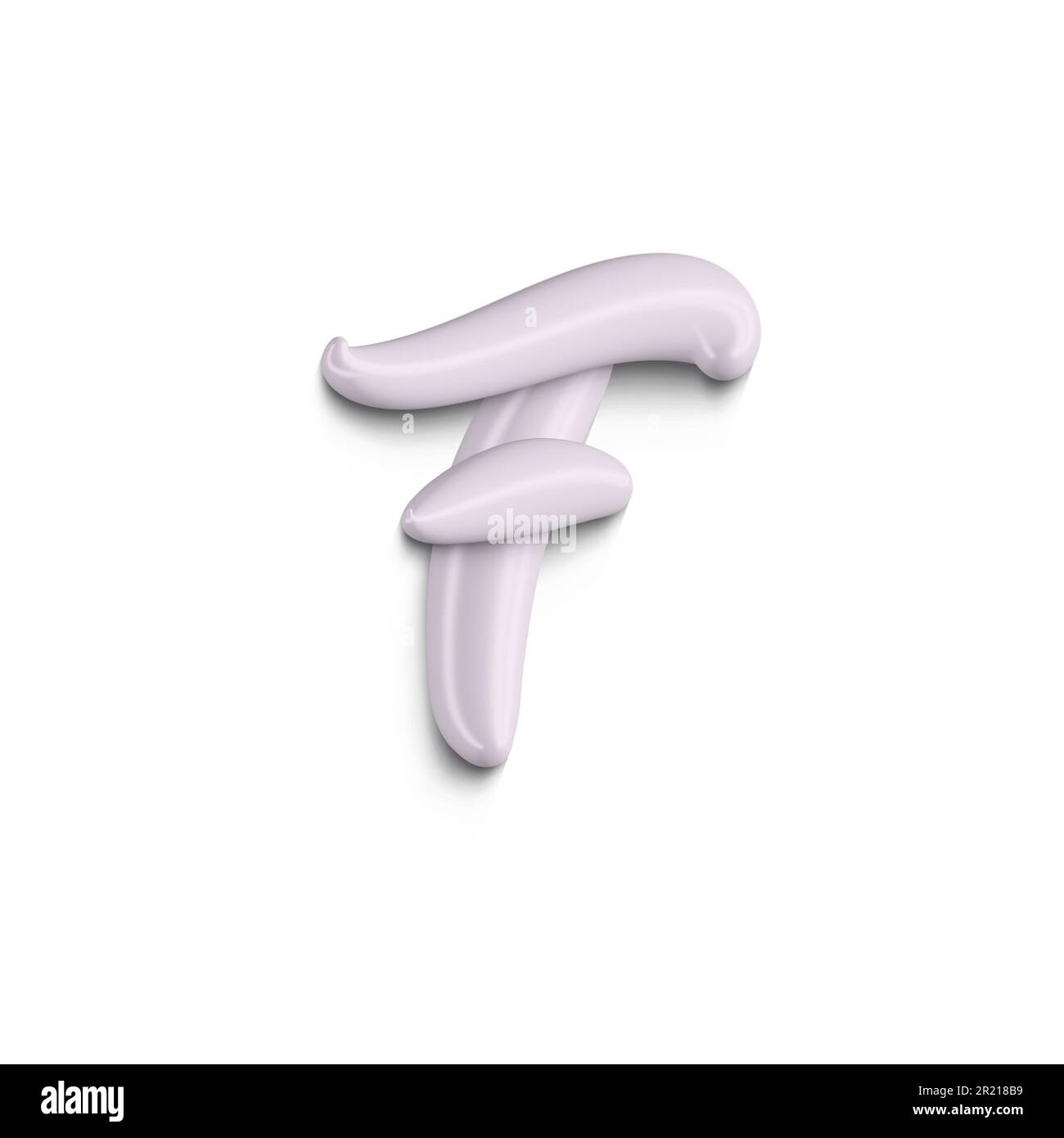 3d handwritten calligraphic letter F with clipping path. Type for card ...