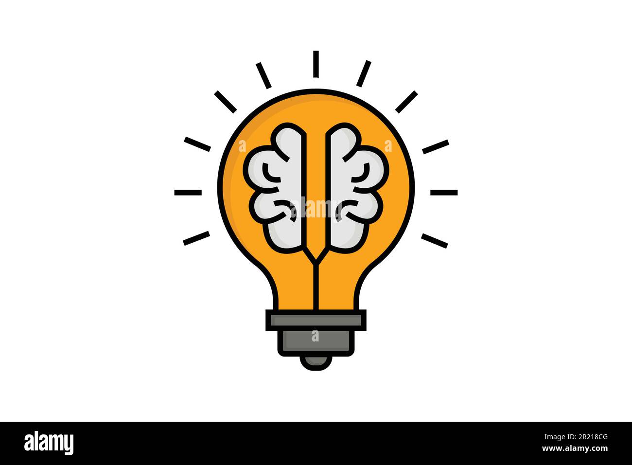 Light bulb human brain inside Stock Vector Images - Alamy