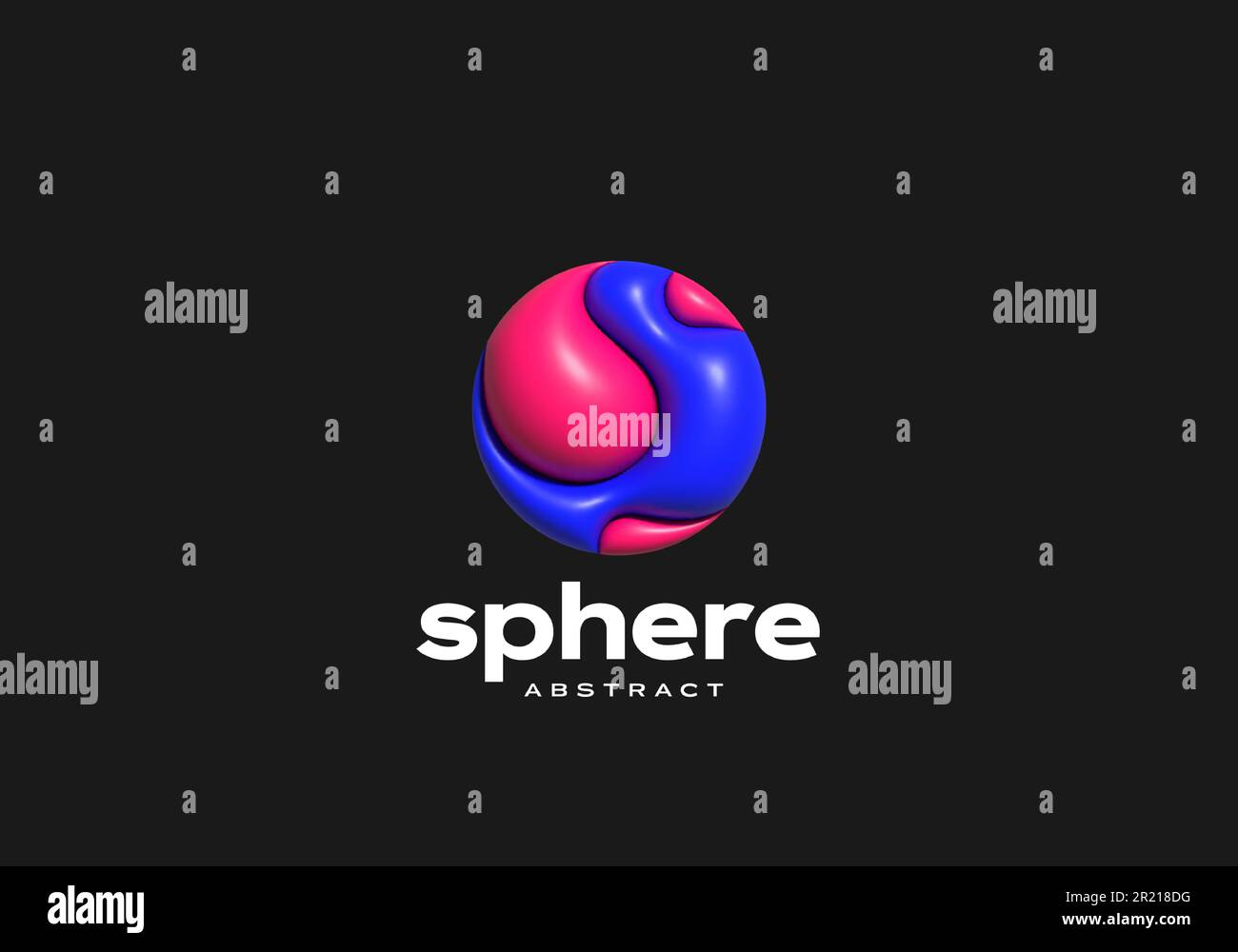 Inflated 3D Vector Sphere Circle Abstract Vector Logo Template. Modern ...