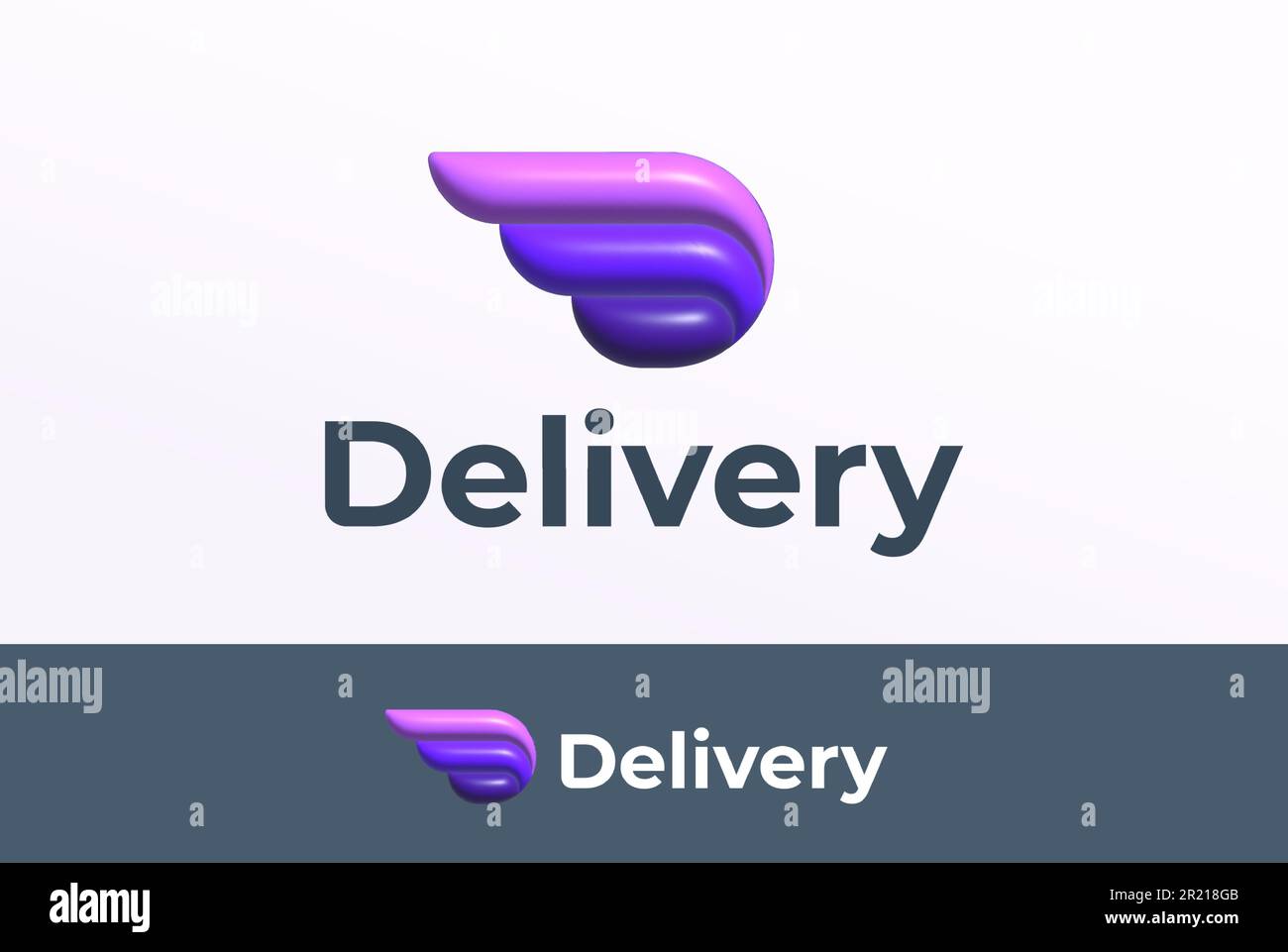 Delivery Abstract 3D Inflated Logo Template. Letter D with Incorporated ...