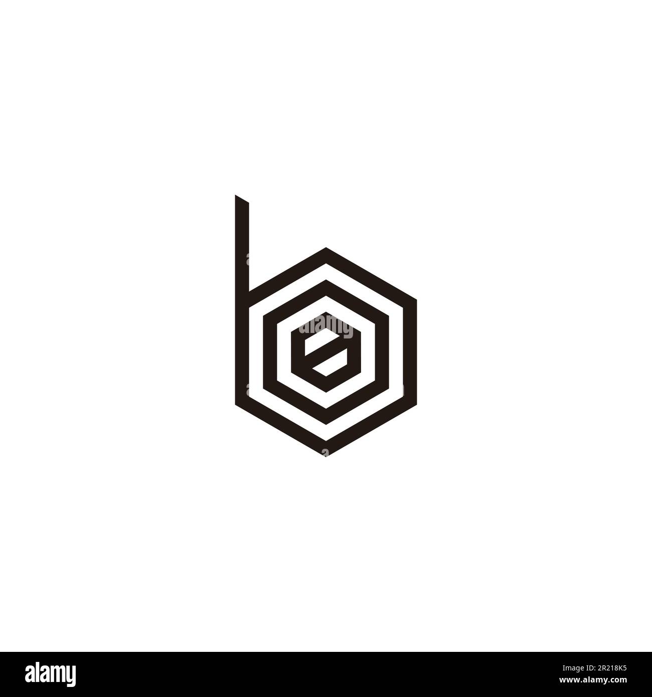 Number 8, letter o and b hexagon line geometric symbol simple logo vector Stock Vector Image ...