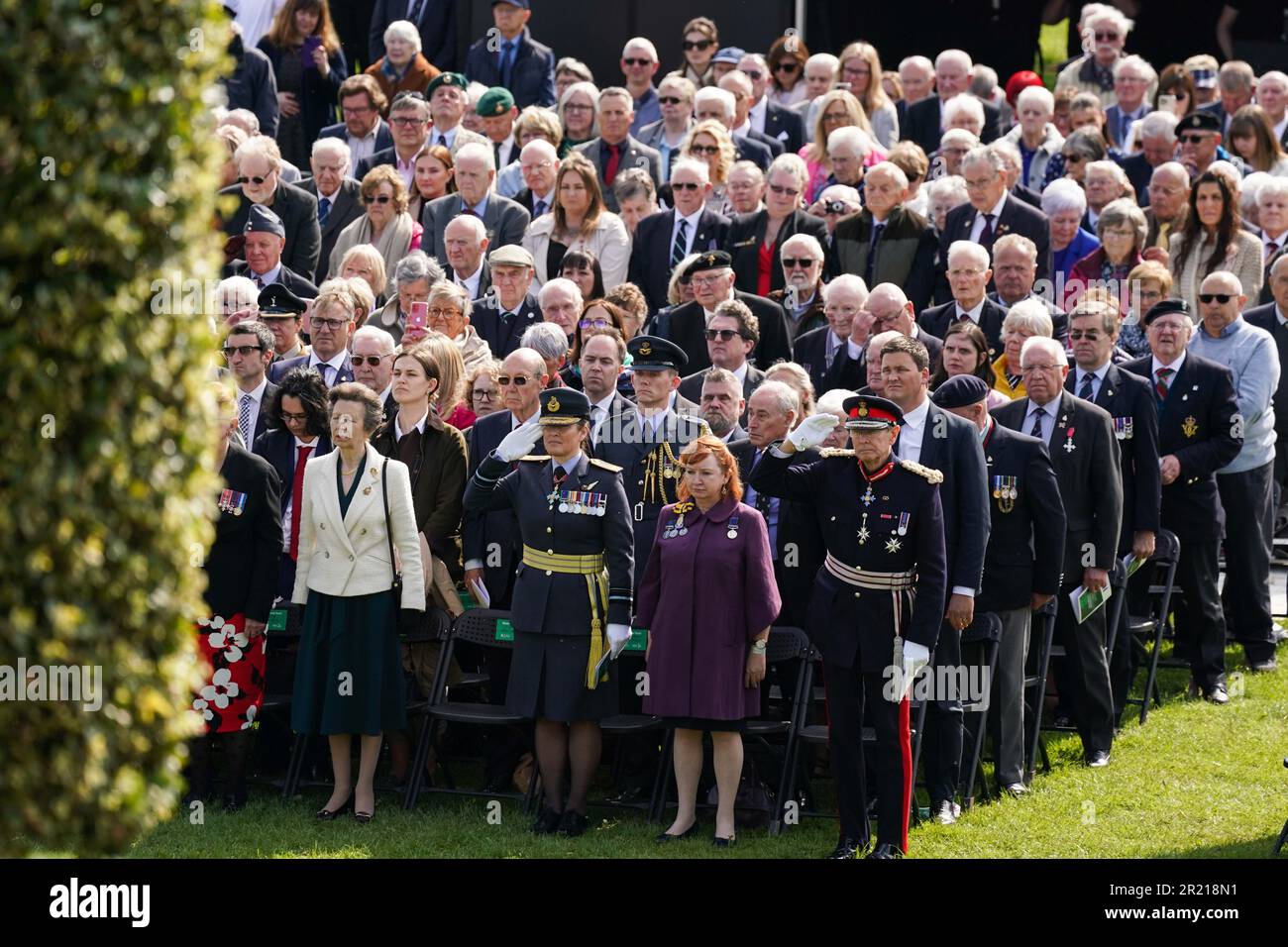 Princess Royal and guests stand for the last post during Remembering ...