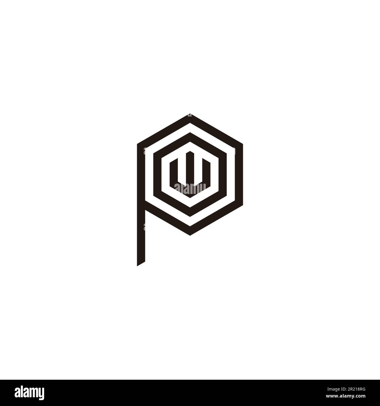 Letter w, o and p hexagon line geometric symbol simple logo vector Stock Vector Image & Art - Alamy