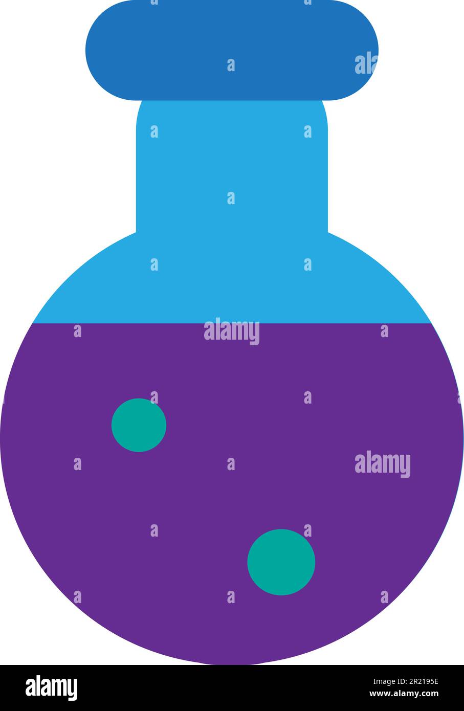 Chemical liquid in laboratory flask icon vector. Chemistry science ...