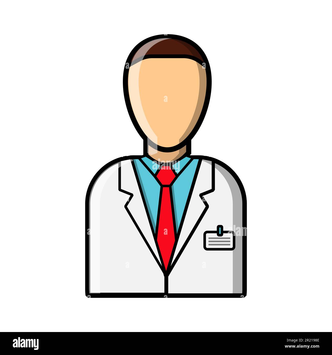 Male doctor of medicine in a white coat with a badge, health worker for ...