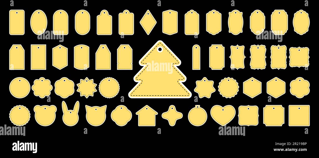 Big set of vector gift tags, stickers, name card, discount label with ...