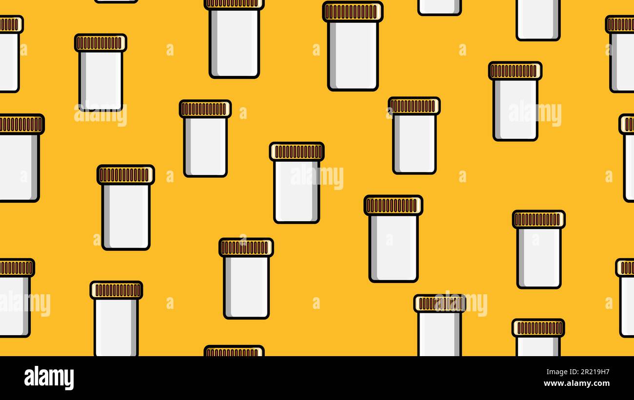 Seamless pattern endless texture of white medical jars for storing ...