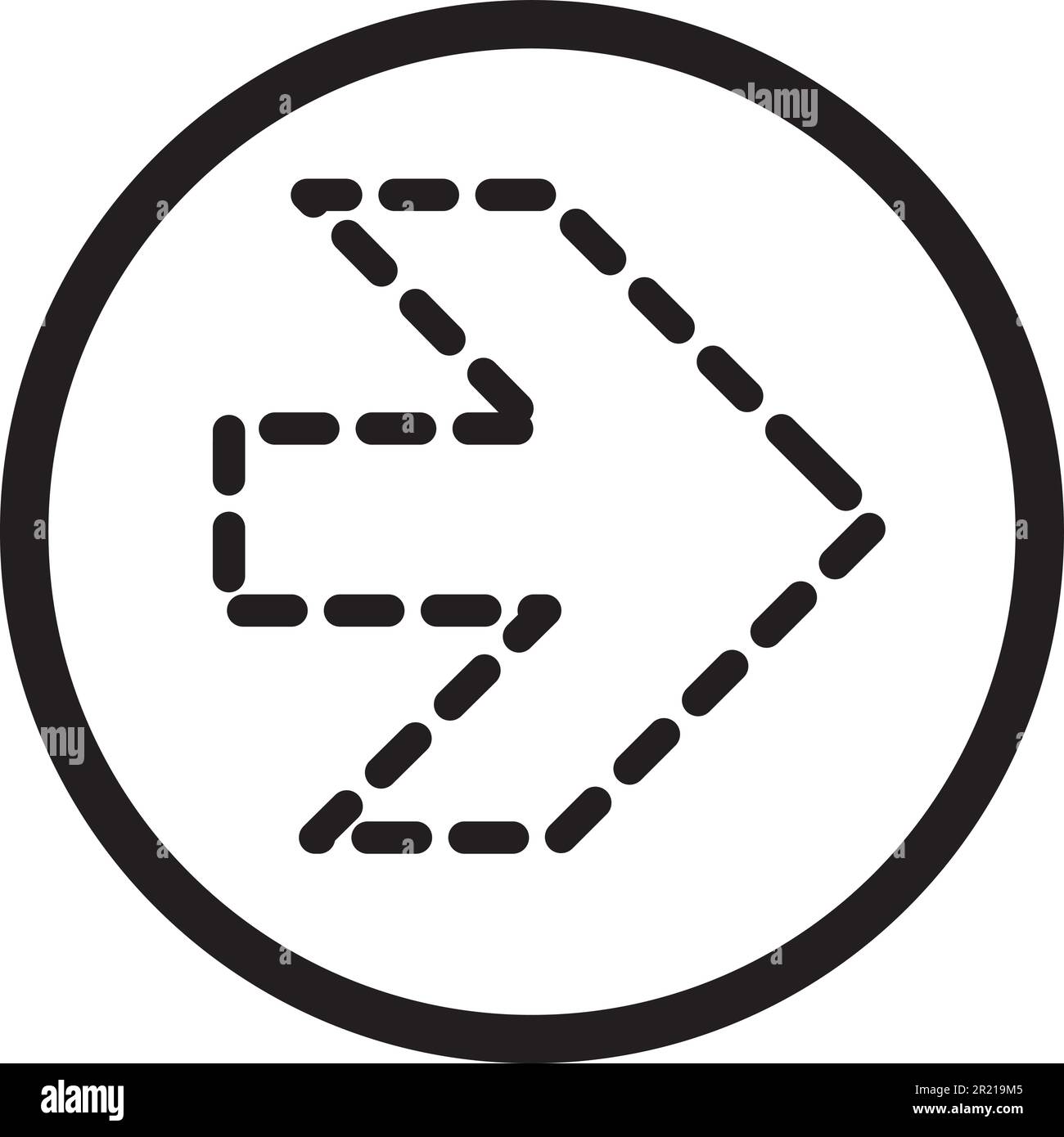 Arrow vector sign in circle Highway or speed track warning bend ...