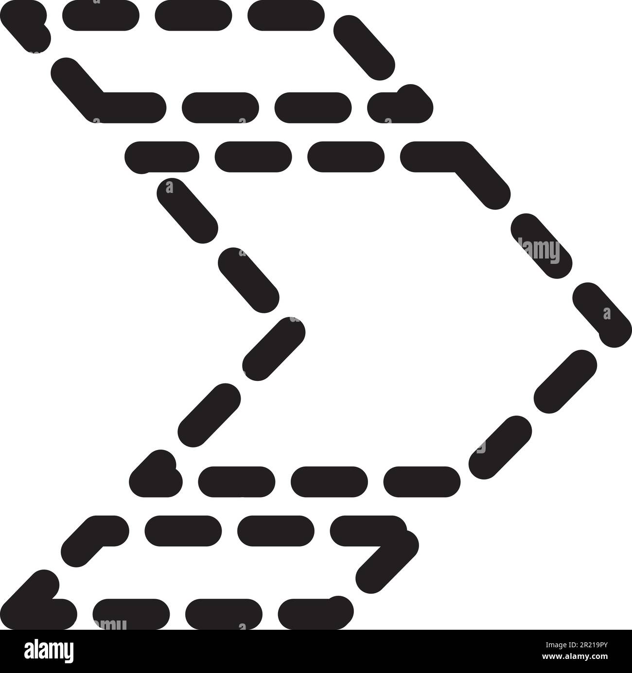 Arrow dotted line showing way direction vector. Directional pointer ...