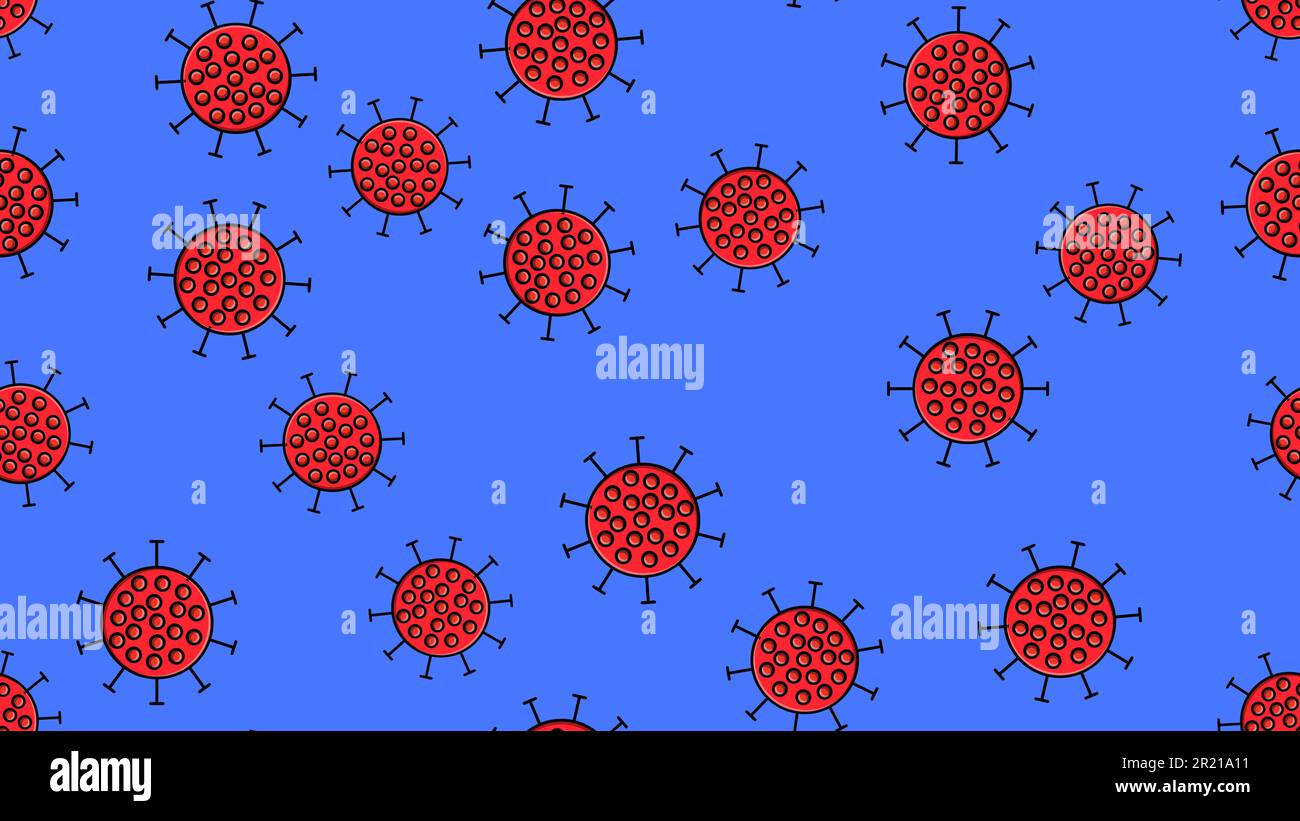 Endless seamless pattern of red dangerous infectious deadly respiratory ...