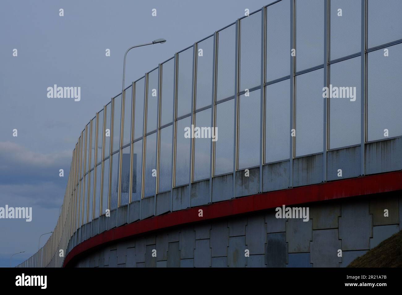 The modern highway soundproofing panels, barrier walls Stock Photo - Alamy