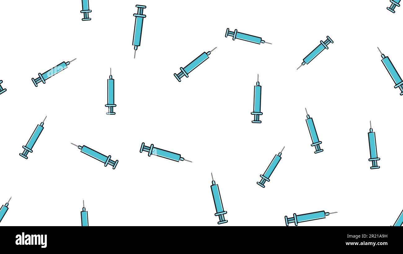 Seamless pattern texture of blue disposable sharp medical pharmacetic ...