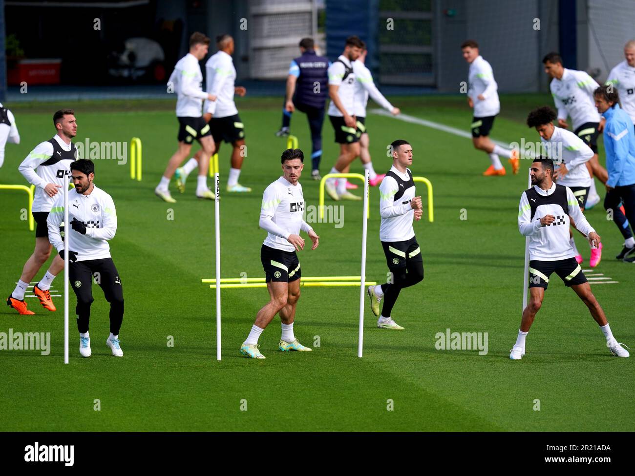 Manchester City's Ilkay Gundogan, Aymeric Laporte, Jack Grealish, Phil ...