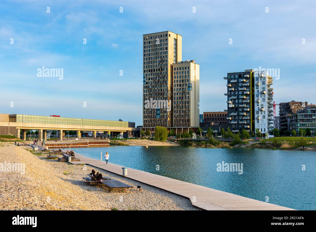 Vienna: 84 m high wooden skyscraper HoHo Holzhochhaus (left), tallest ...