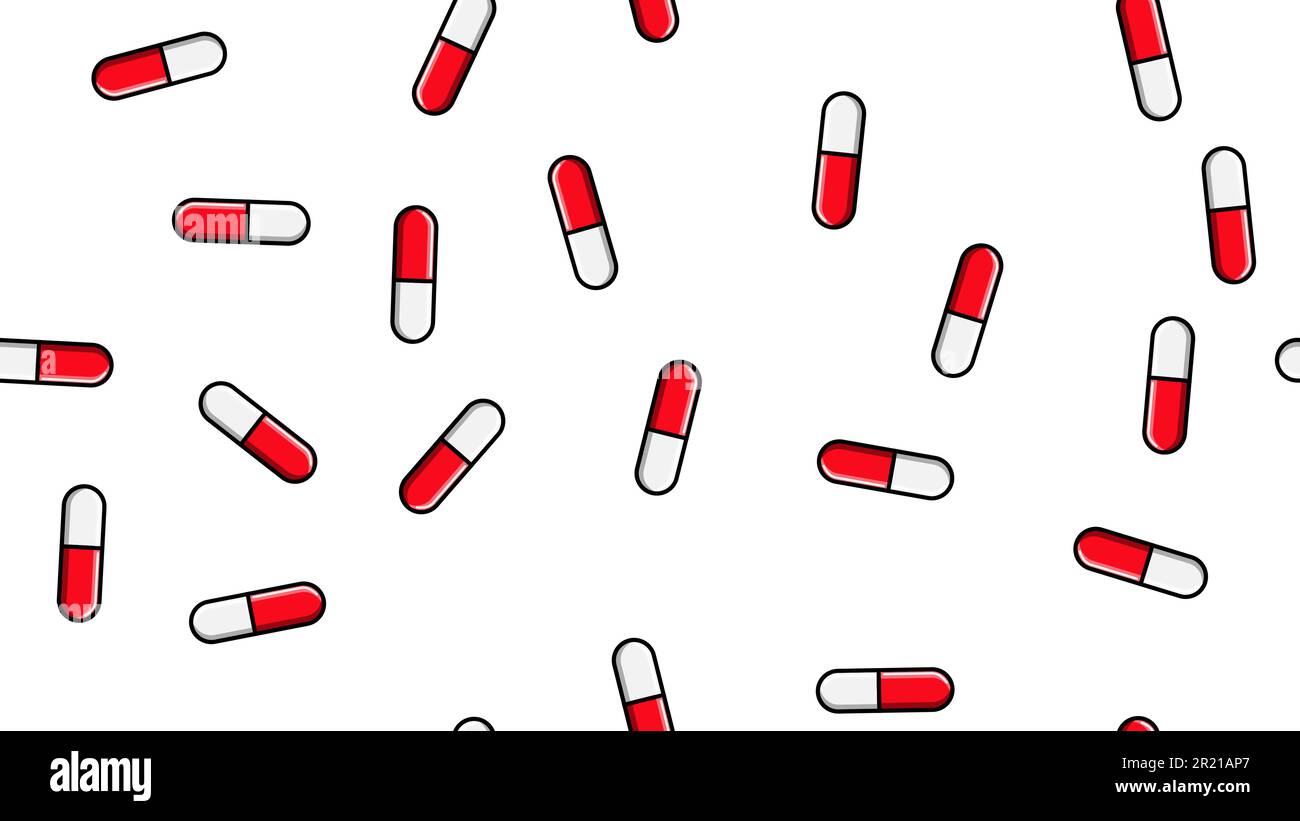 Seamless pattern texture of red oval white and red medical ...