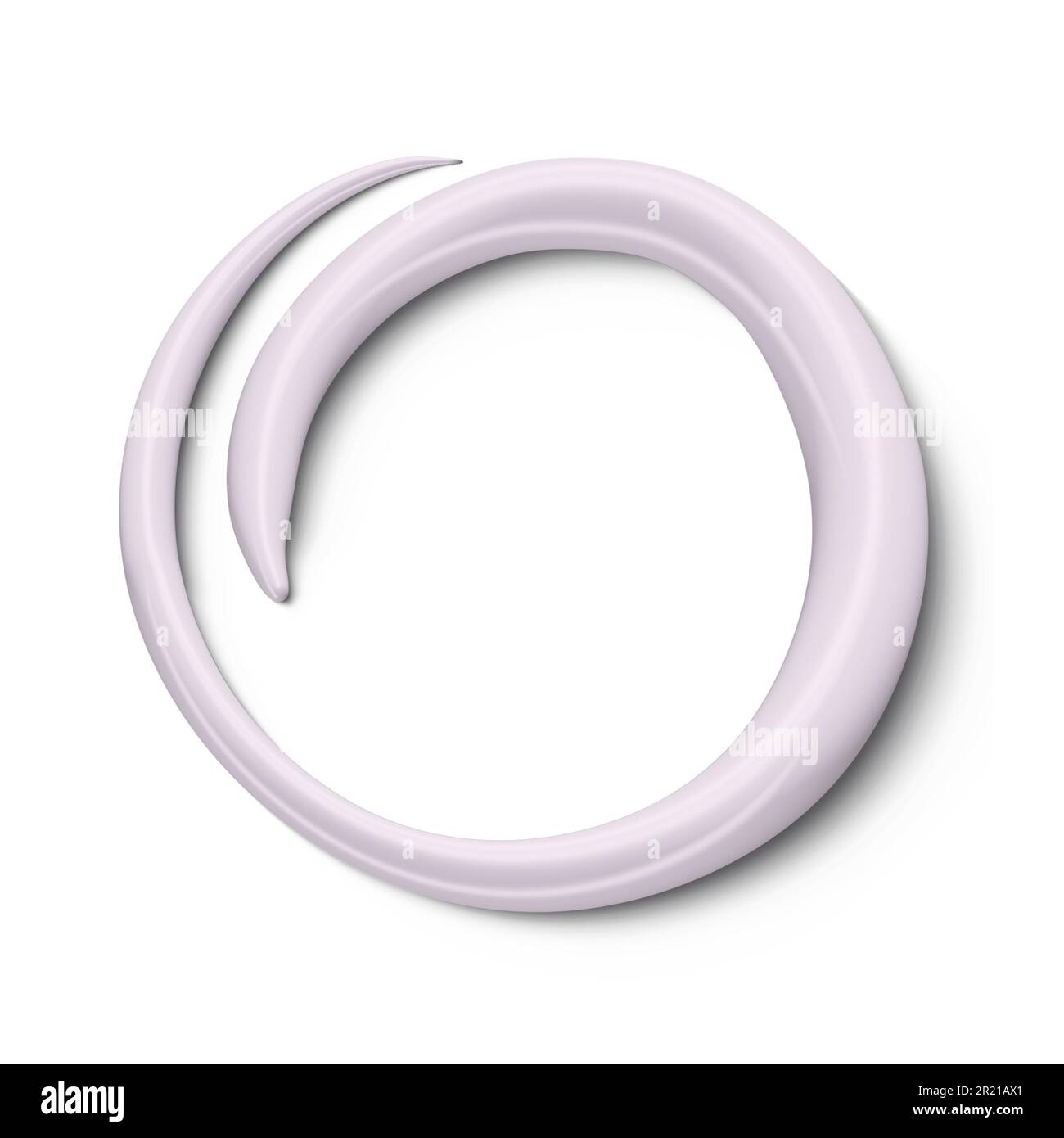 3d white calligraphic hand drawn circle brush stroke frame design with ...