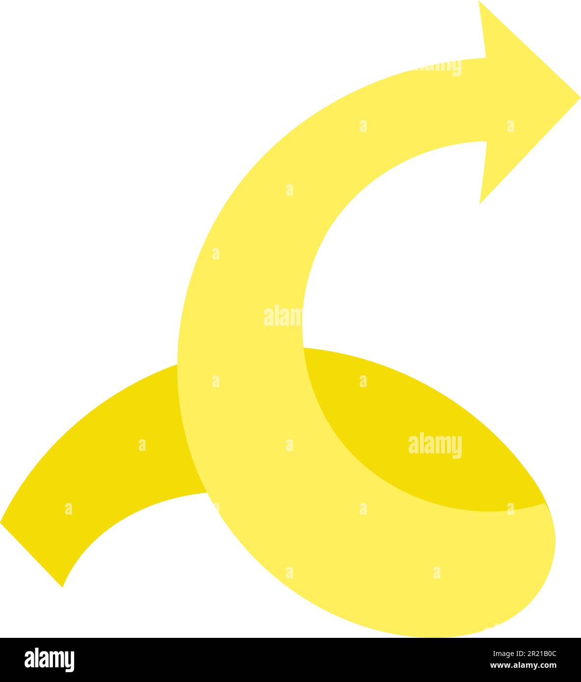 Arrow curved growth figure show symbol vector. Directional bright ...