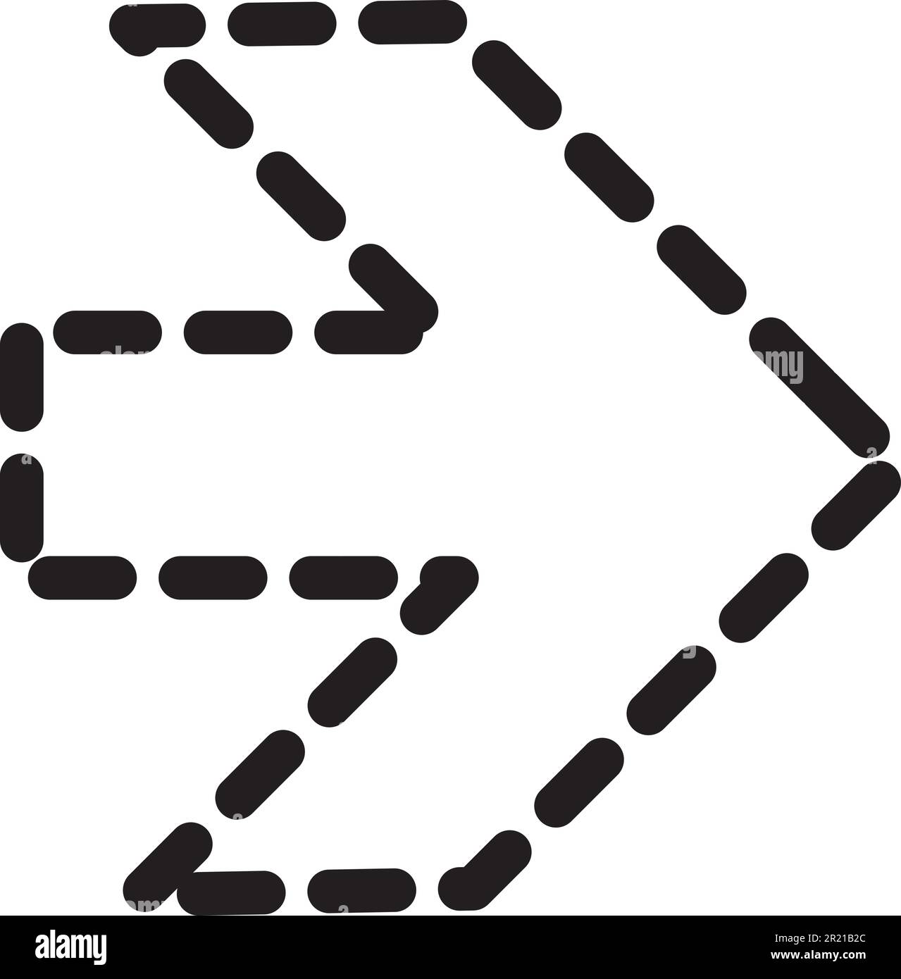 Arrow dotted line showing way direction vector. Directional pointer ...