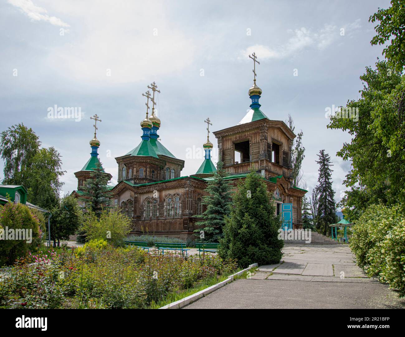 Karakol, Kyrgyzstan-June 13, 2022: A view of the famous and historic ...