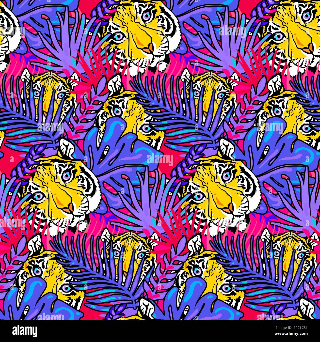 Tiger palm garden Stock Vector Images - Alamy