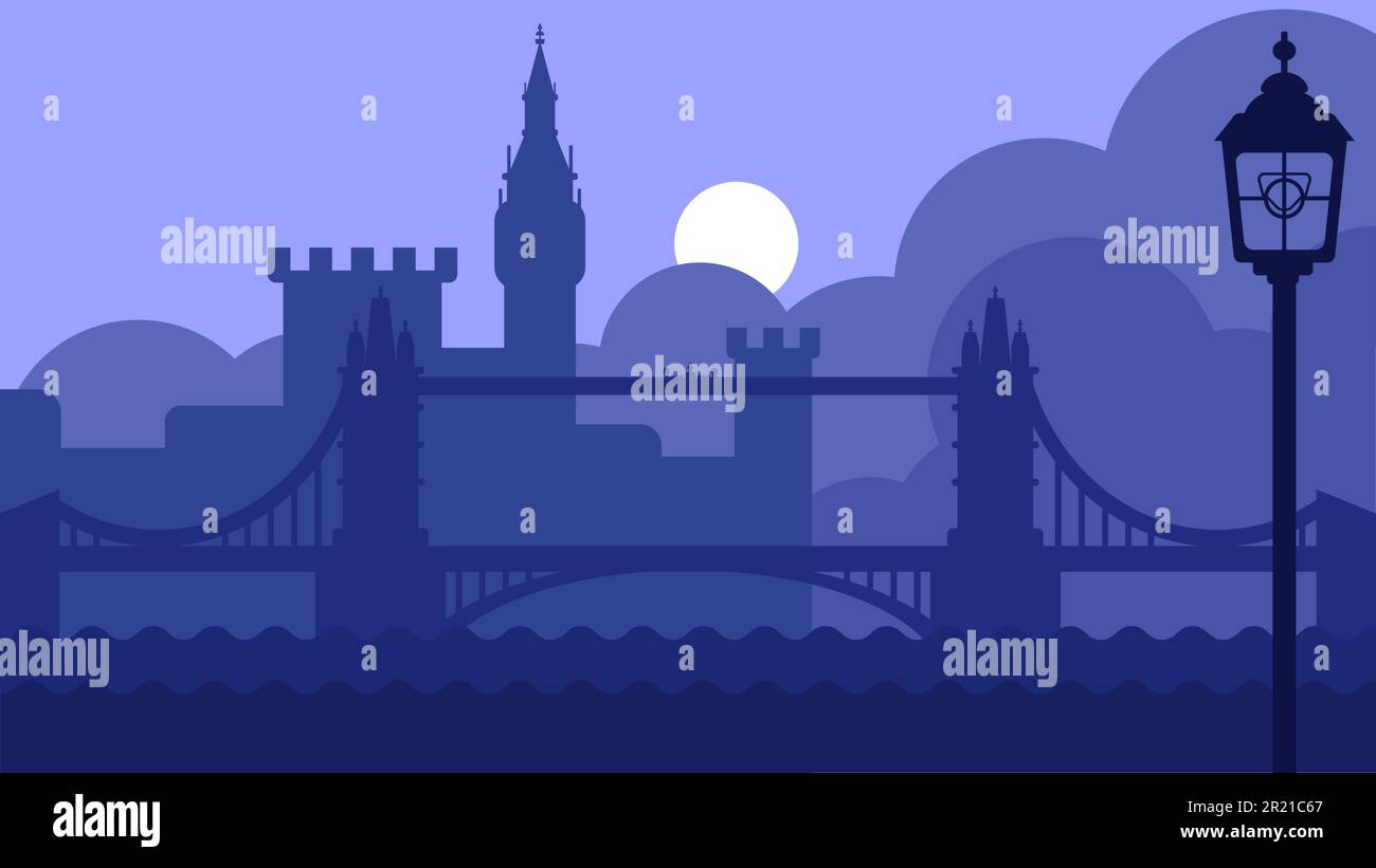 Urban landscape uk night Stock Vector Images - Alamy