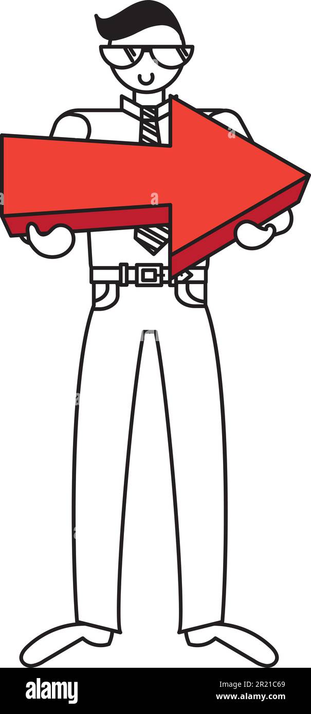 Cartoon man pointing way hi-res stock photography and images - Alamy