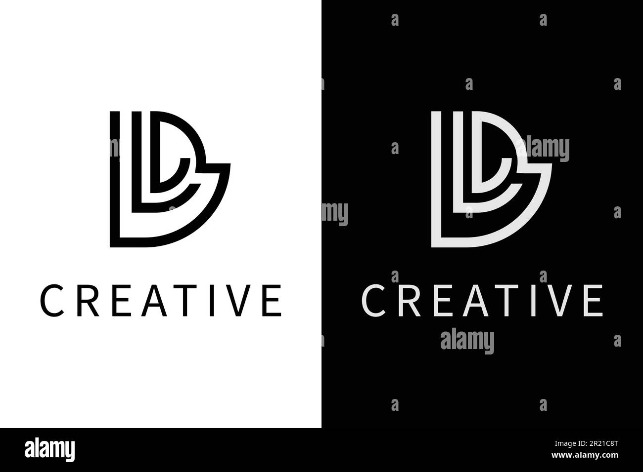 Letters abstract logo DL, LD, D, L. monogram logo concept. simple design editable Stock Vector ...