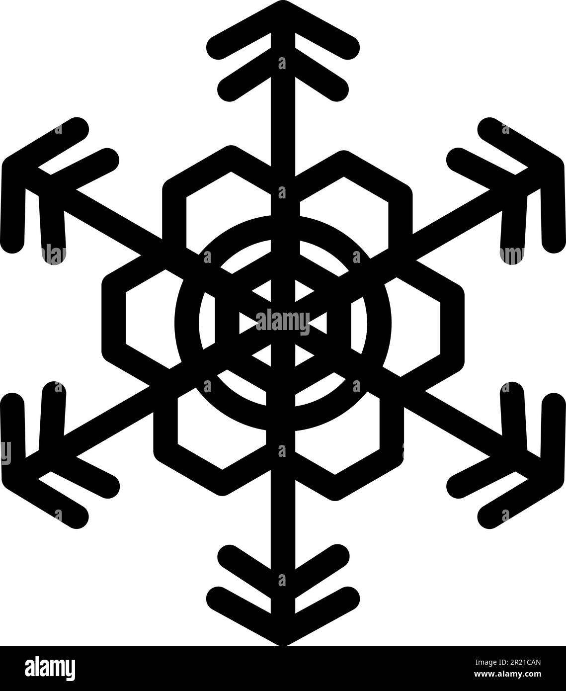 Snowflake winter season decoration sign vector. Flake of snow crystal ...