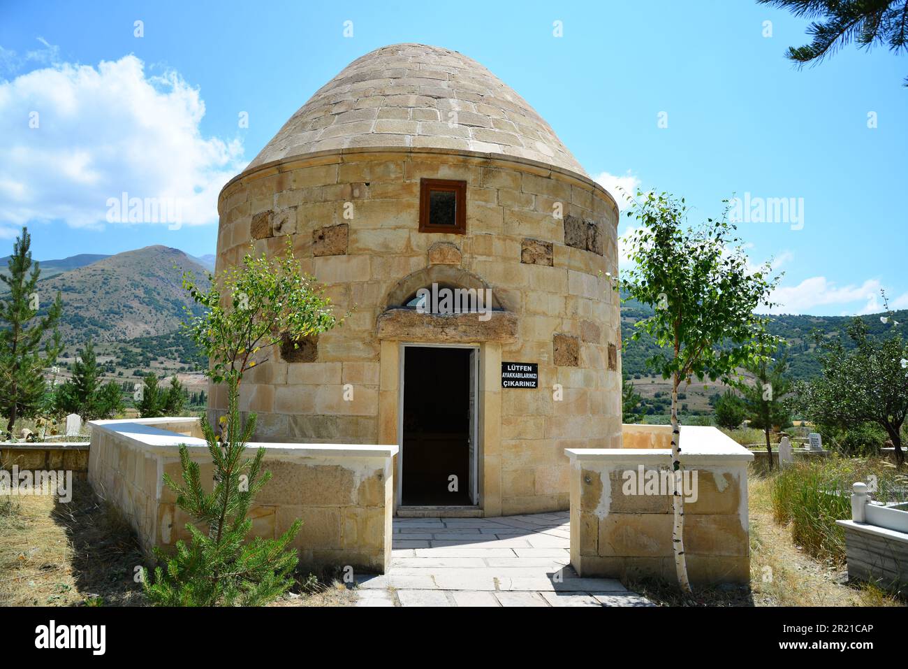Dede Korkut Tomb, located in Bayburt, Turkey, was built for Dede Korkut ...