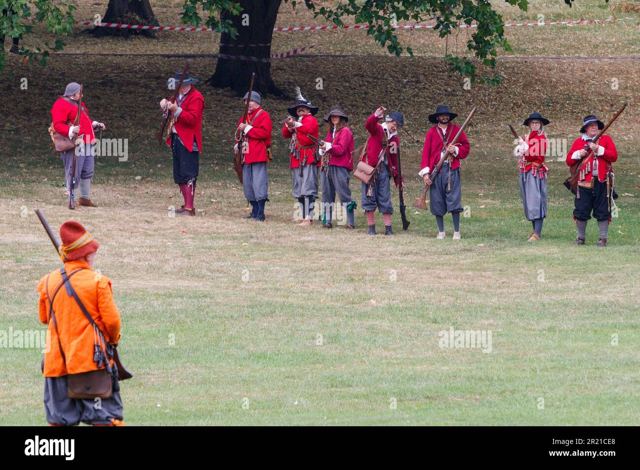 English Civil War Society members take part in the re-enactment of the ...