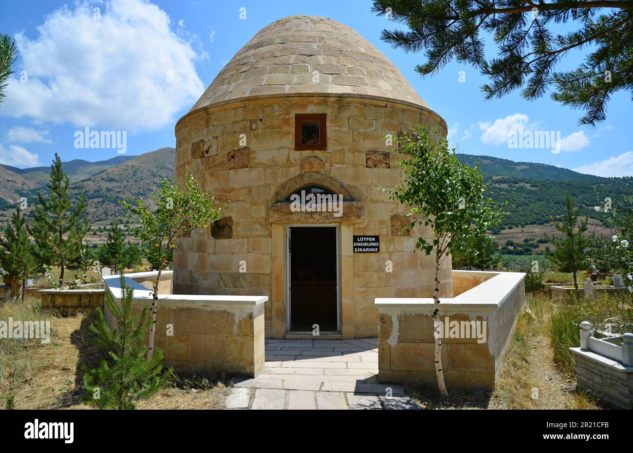 Dede Korkut Tomb, located in Bayburt, Turkey, was built for Dede Korkut ...