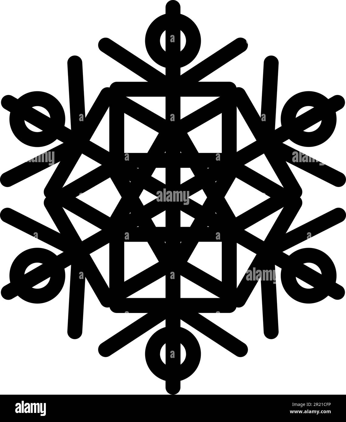 Snowflake winter season decoration sign vector. Flake of snow crystal ...