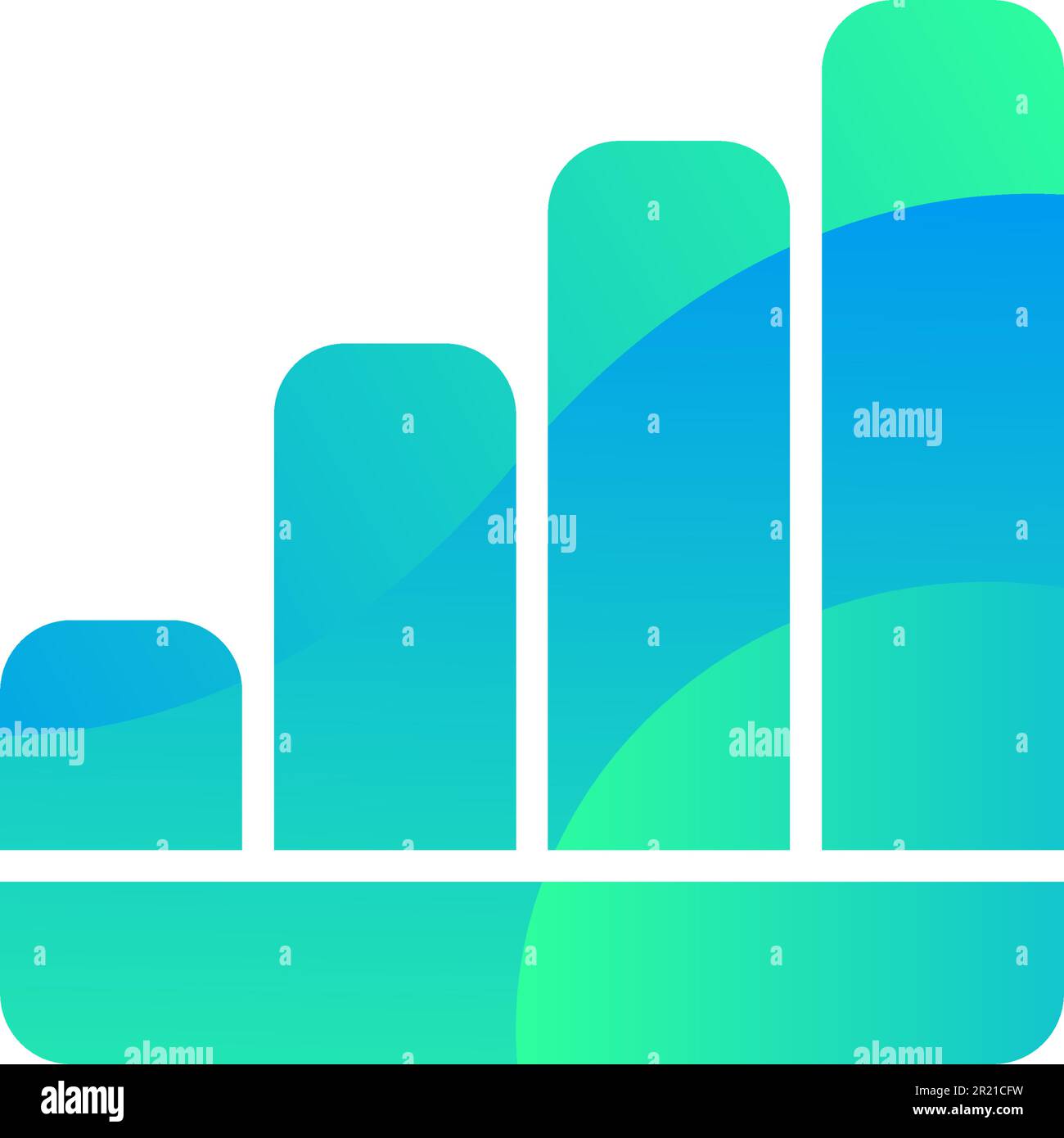 Bar chart growth and progress profit icon vector. Financial infographic showing increase market ...