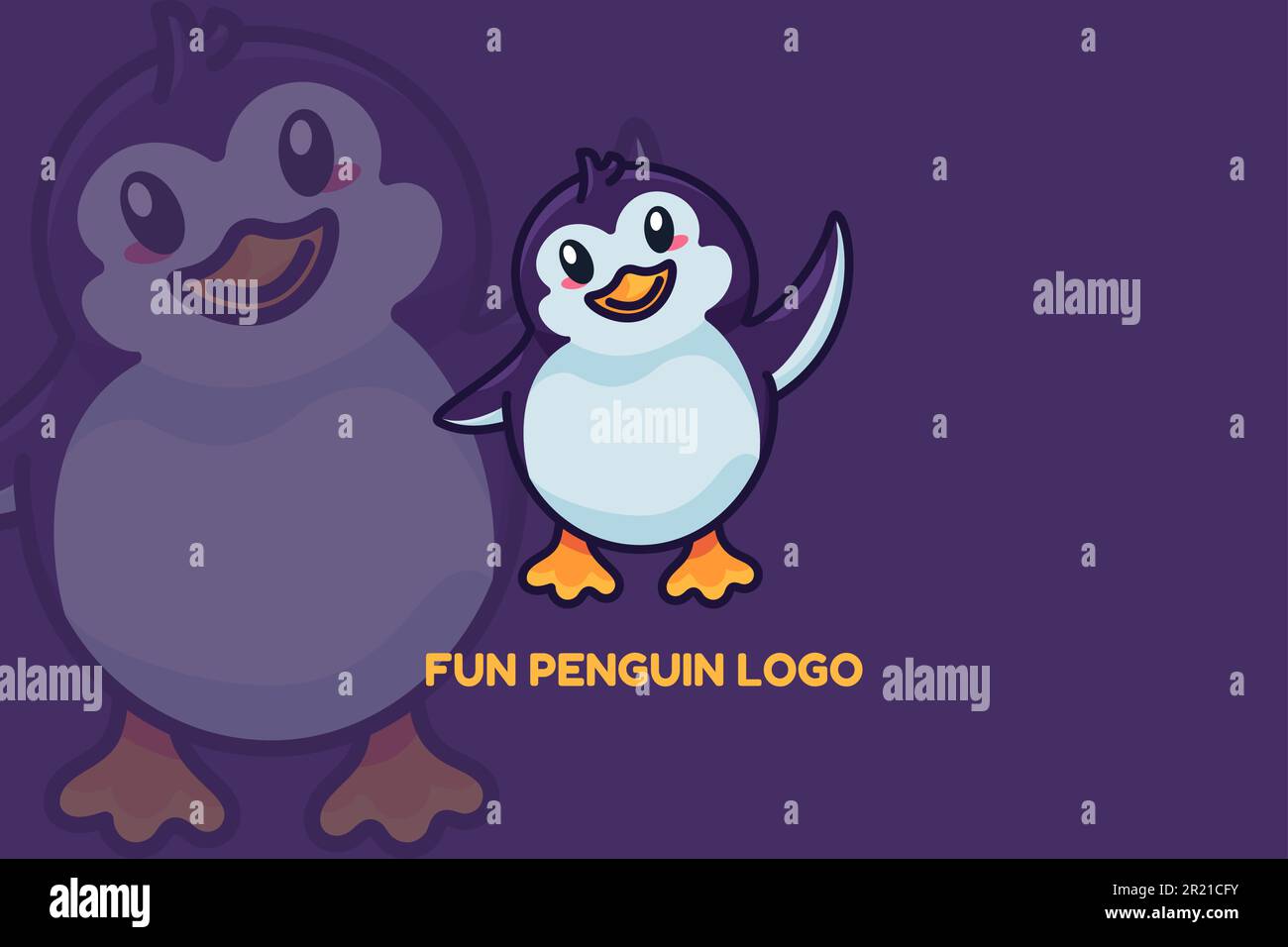 Penguin fun animal flapping with wing logo vector. Playful and dancing ...