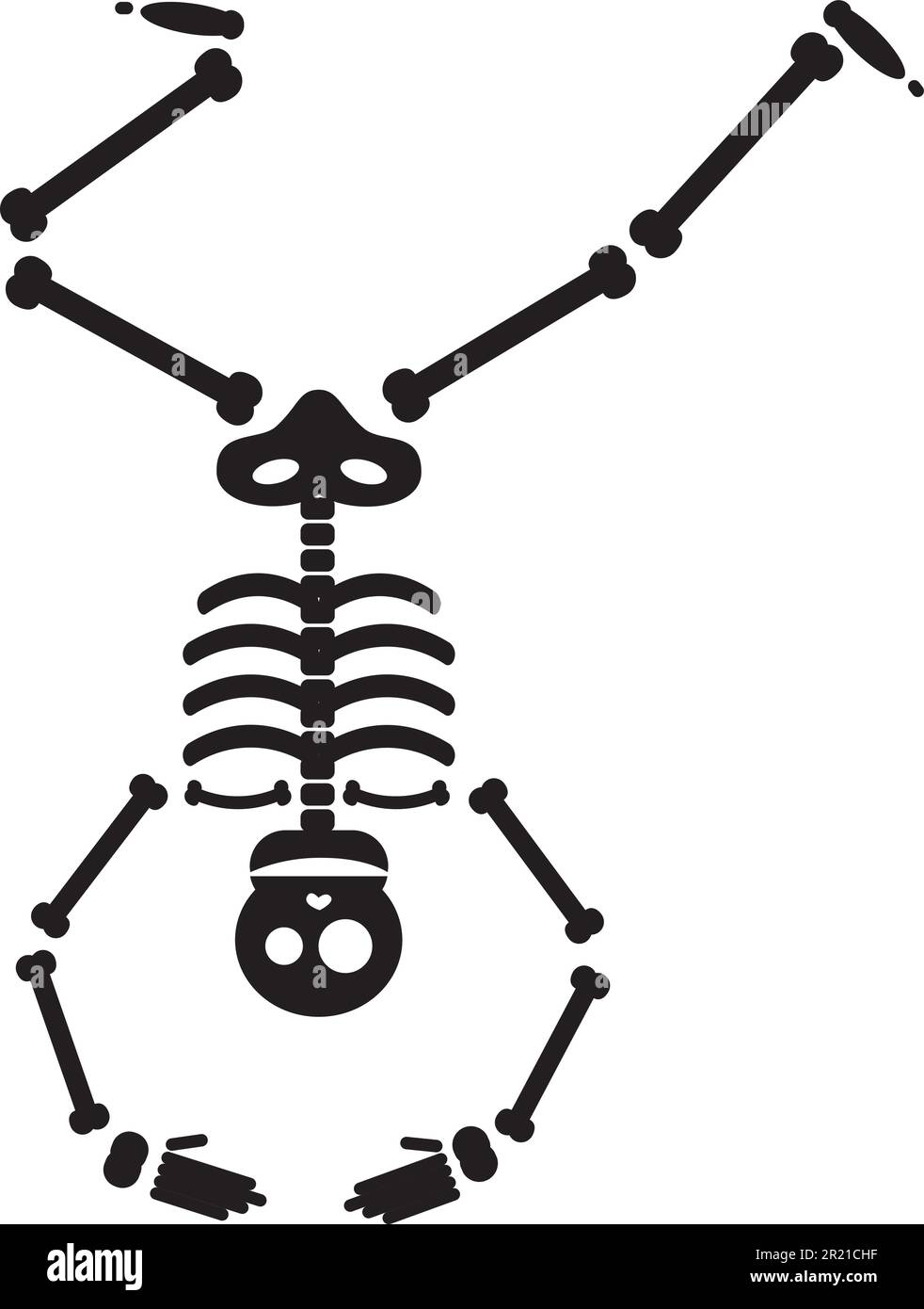 Happy Halloween skeleton illustration, zombie from bones and skull ...