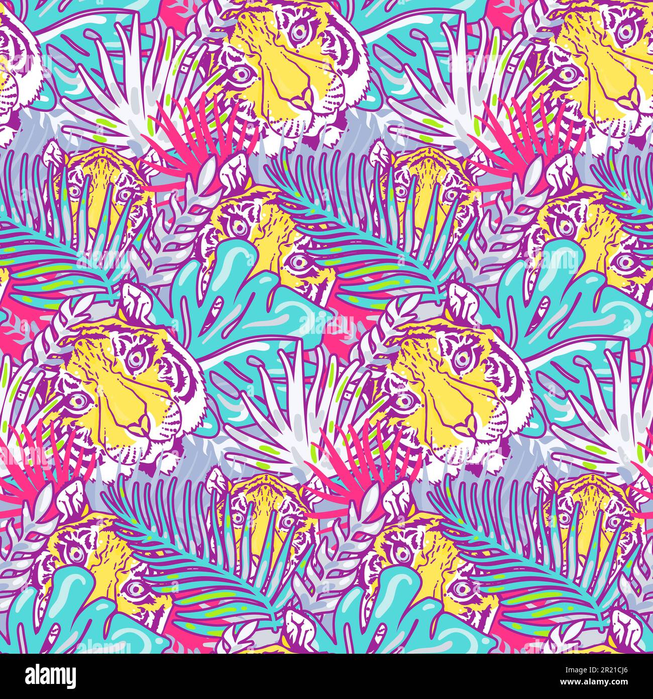 Tiger palm garden Stock Vector Images - Alamy