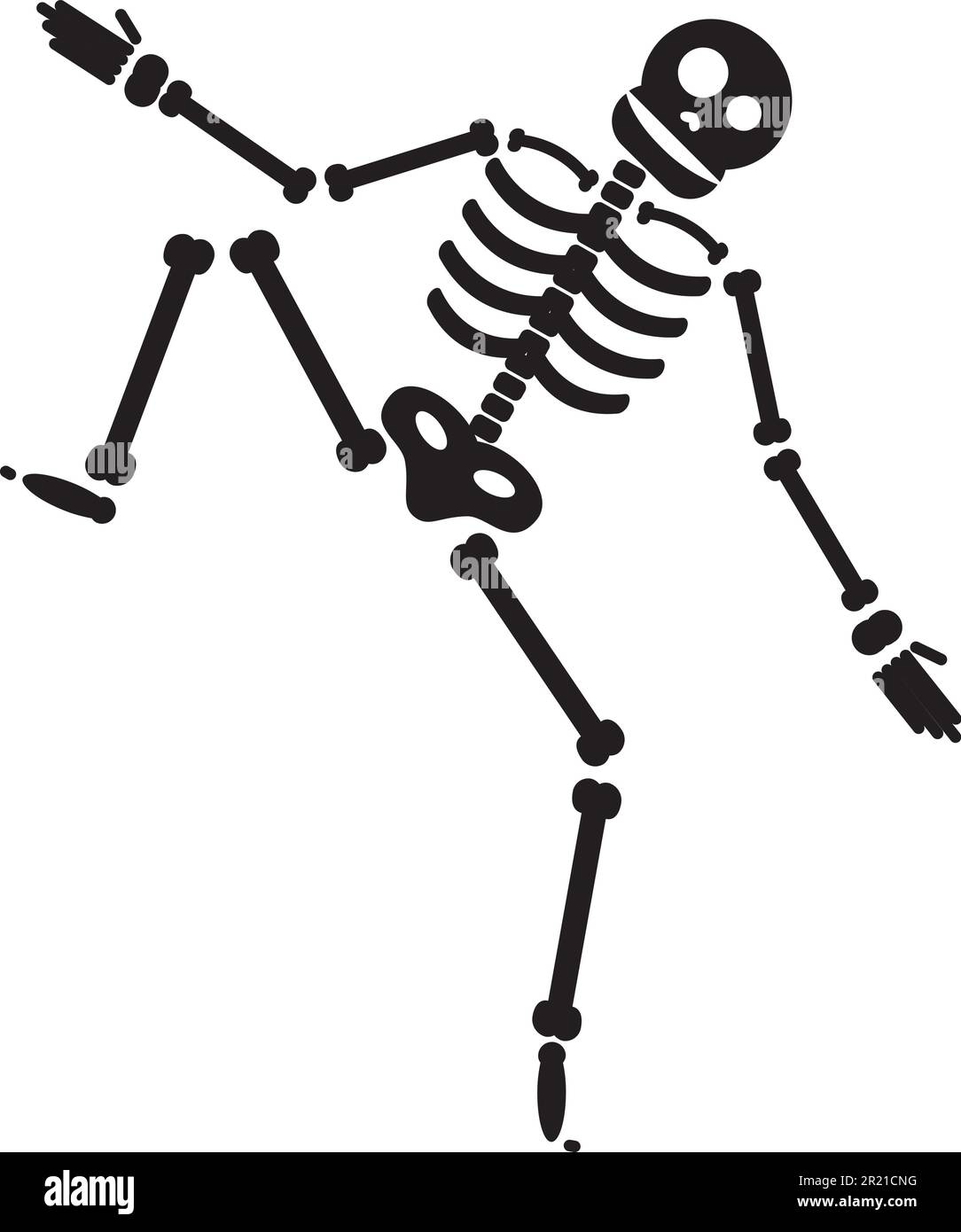Happy Halloween skeleton illustration, zombie from bones and skull ...