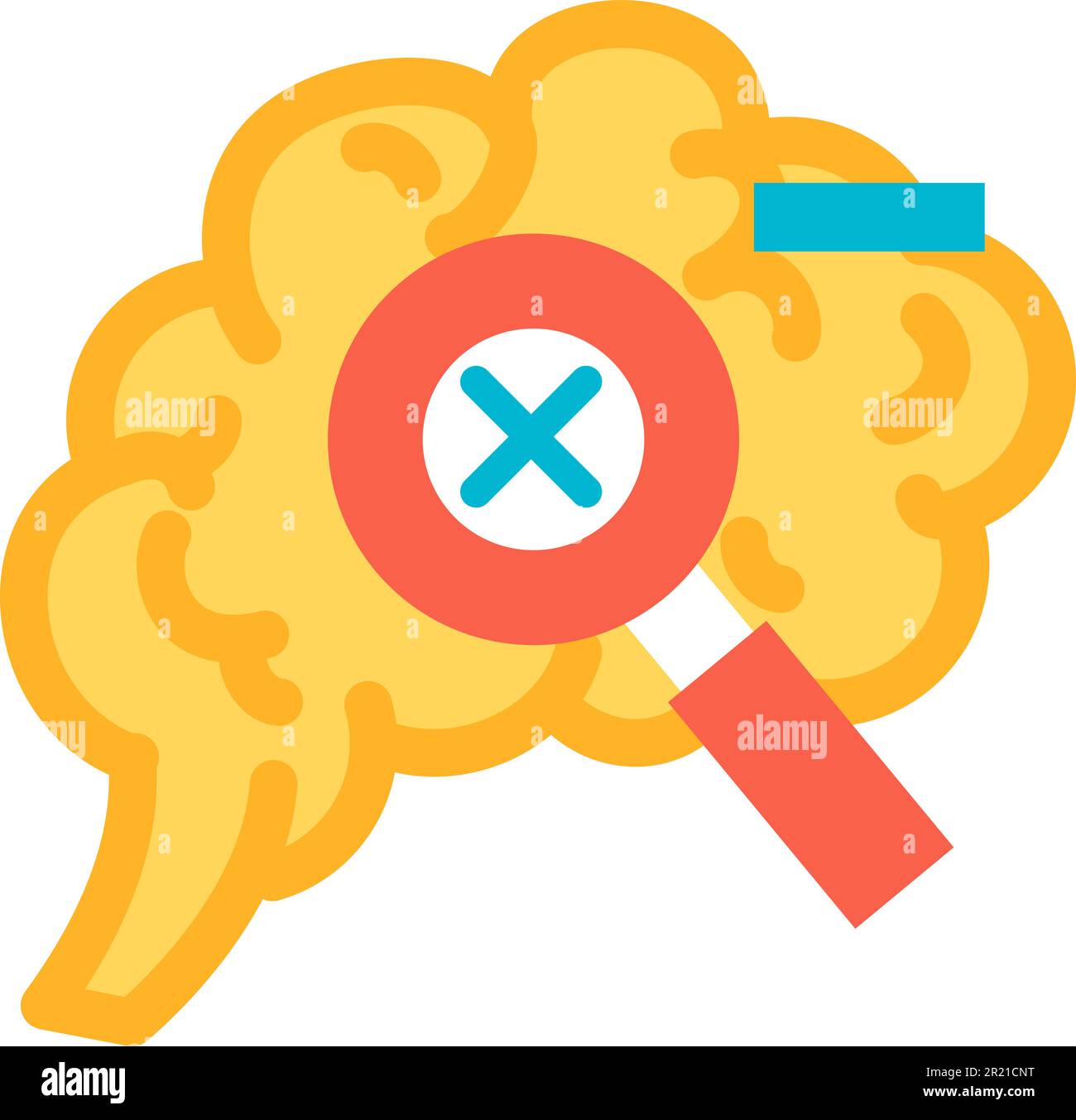 Correction function of human brain icon vector. Anatomically correct of ...