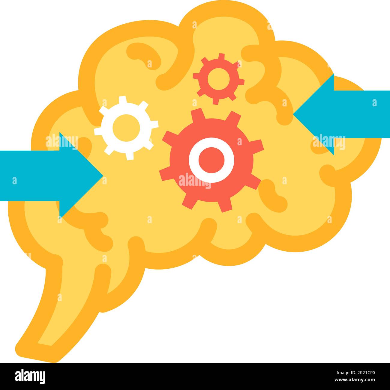 Making decision function of brain icon vector. Learning strategy ...