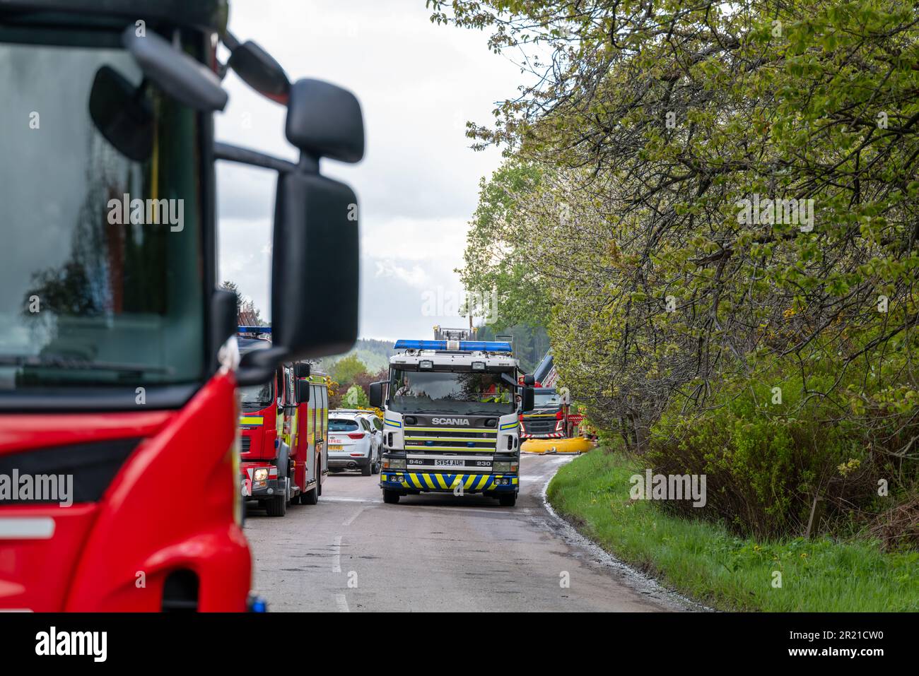 15 May 2023. Station House,Orton,Moray,Scotland. This show the SFRS ...