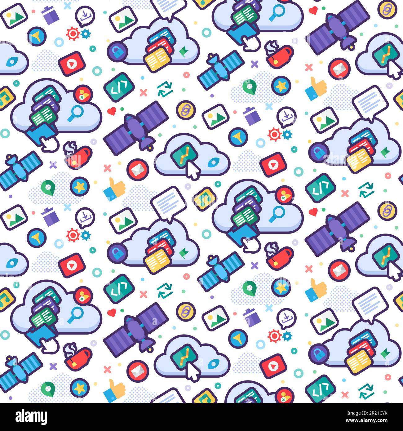 Global technology seamless pattern wallpaper template vector ...