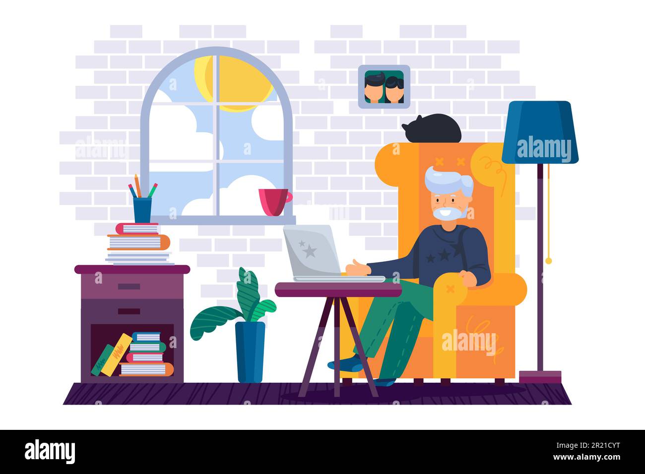 Older man working business Stock Vector Images - Alamy