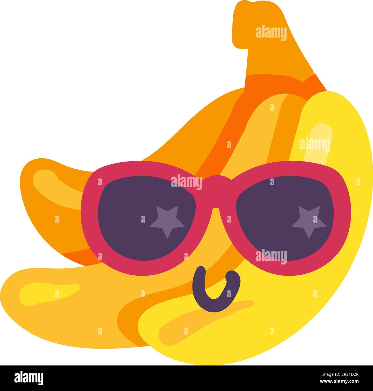 Bananas tropical food emoji happy emotion vector. Cool smiling product ...