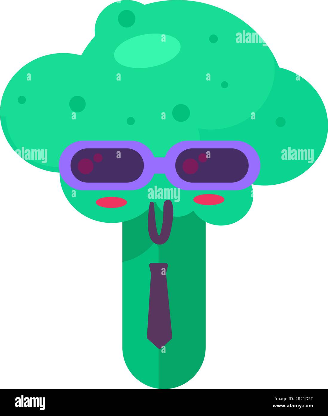 Broccoli vegan plant emoji happy emotion vector. Smiling dieting male ...