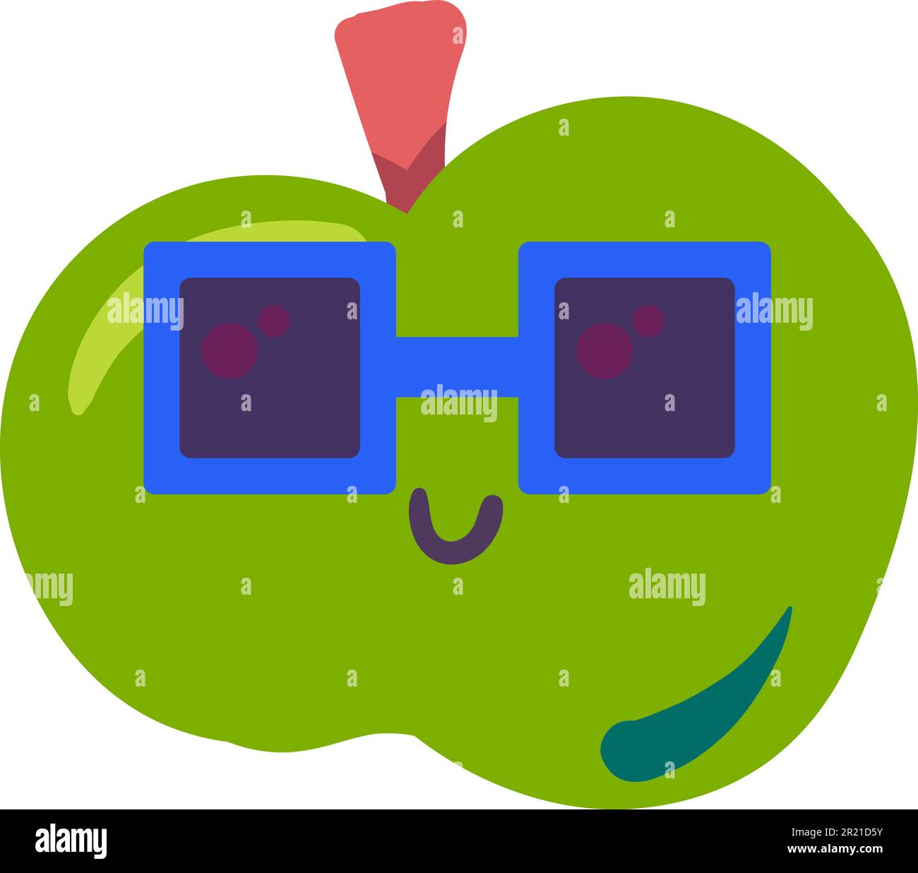 Apple fruit emoji funny happy expression vector. Smiling blissful and ...