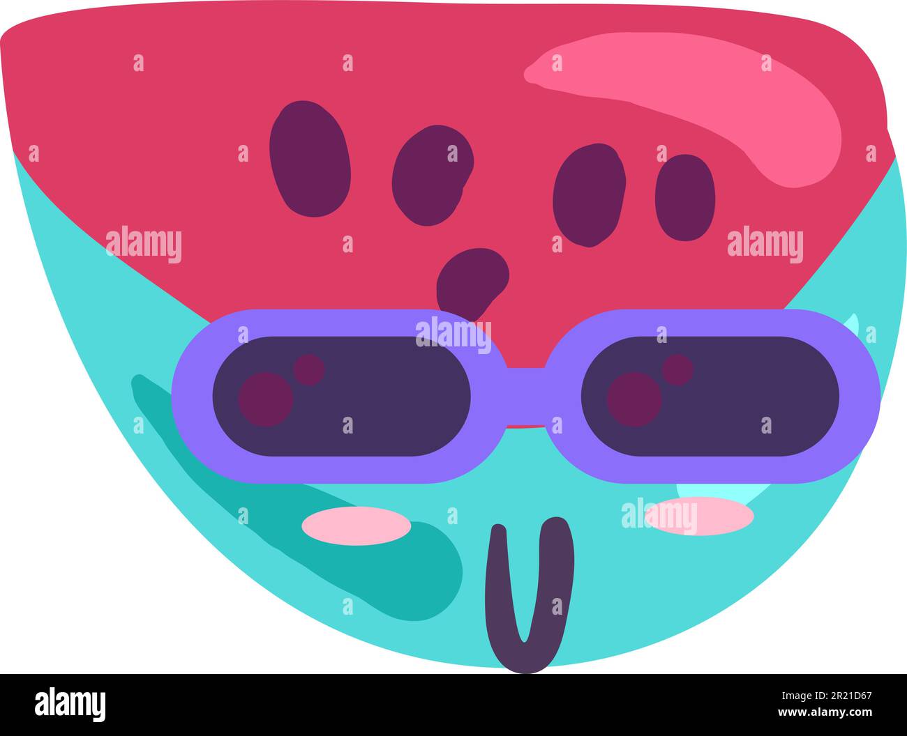 Watermelon berry food emoji happy emotion vector. Human smile in health ...